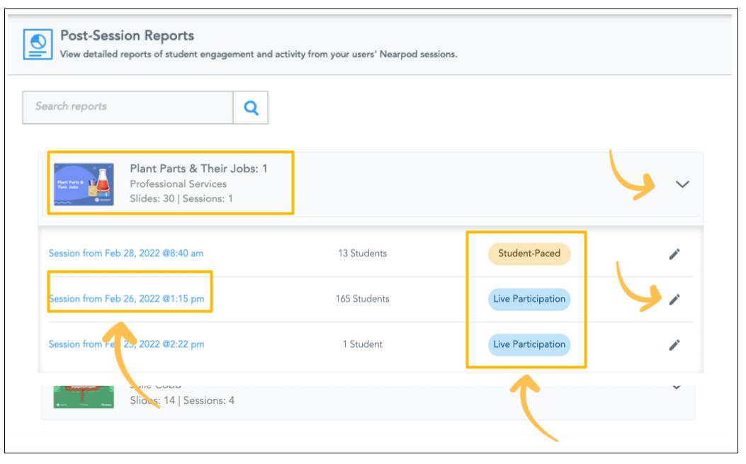 Access post-session reports – Nearpod: Student Engagement Platform